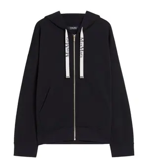 Max Mara Cotton-blend Zip-up Hoodie - Blue