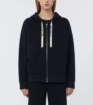 Max Mara Cotton-blend Zip-up Hoodie - Blue