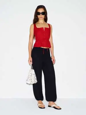 REFORMATION Elowen Top With Square Neckline And Button Front - Red