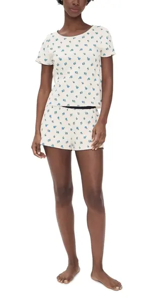 Morgan Lane Suzie Pajama Set - Forget Me Not Print
