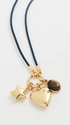 Madewell Leather Charm Clip Necklace