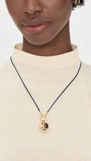 Madewell Leather Charm Clip Necklace