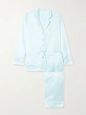 Olivia Von Halle Coco Silk-satin Pajama Set - Blue