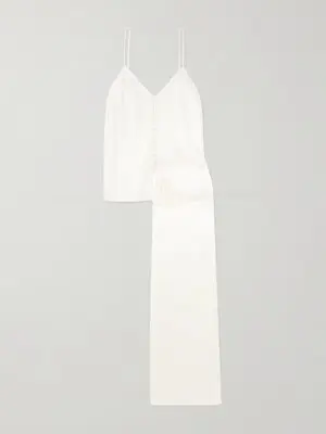 Olivia Von Halle Blair Silk-satin Pajamas - Neutrals