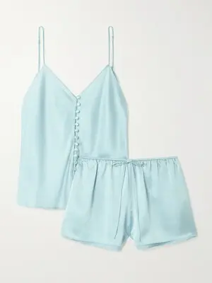 Olivia Von Halle Etta Silk-satin Pajamas - Blue
