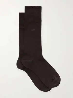 CDLP Set Of Six Cotton-Blend Socks Dark Brown