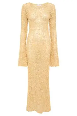 Gabriela Hearst Elinea Silk-cashmere-linen Knit Maxi Dress - Hay