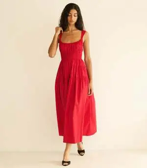DÔEN Clover Dress - Deep Tomato