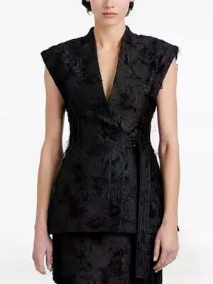 Proenza Schouler Cindle Jacquard Gillet - Black