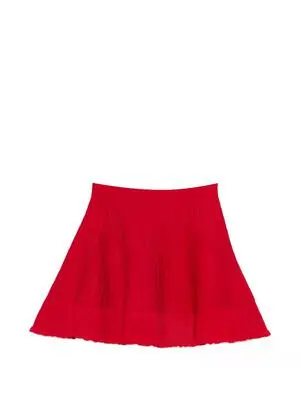 Maje Pleated Knitted Mini Skirt - Red