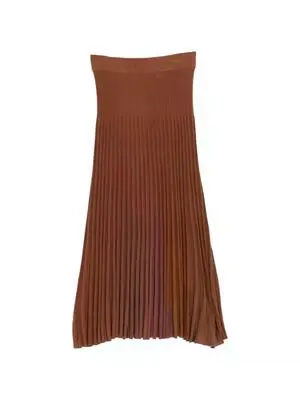 N.peal Pleated Skirt - Brown