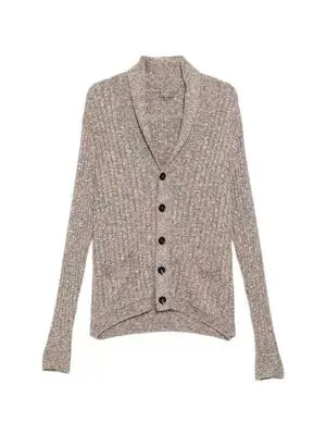 N.peal Marl Shawl Cardigan - Brown