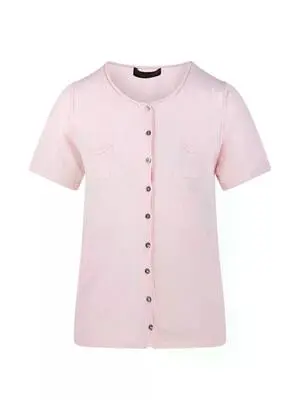 FABRIZIO DEL CARLO Buttoned Short-sleeve Cardigan - Pink