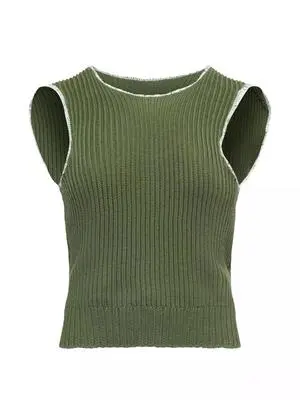 MAISON MARGIELA Ribbed Stitch Sleeveless Tank Top - Green