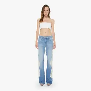 MOTHER Snacks! The Chomp Heel Wish Bone Jeans - Light Blue