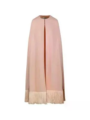 DI STAVNITSER Fringe Cape Coat - Pink