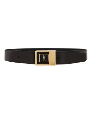 Saint Laurent Black Leather Belt