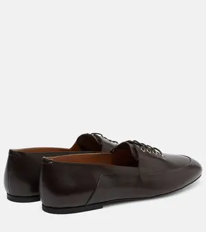 JIL SANDER Leather Lace-up Loafers - Brown
