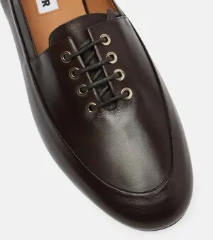 JIL SANDER Leather Lace-up Loafers - Brown