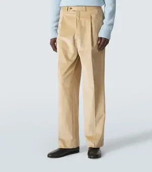 SAMAN AMEL Amo Corduroy Wide-leg Pants - Beige