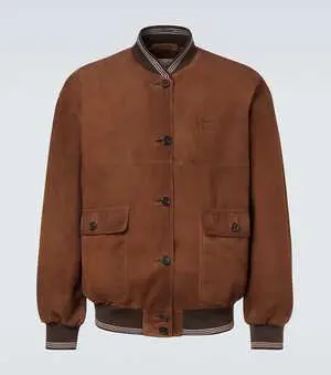 Miu Miu Suede Bomber Jacket - Brown