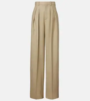 Saint Laurent Wool And Silk Wide-leg Pants