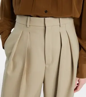 Saint Laurent Wool And Silk Wide-leg Pants