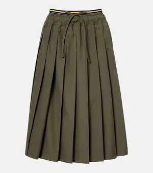 Prada Pleated Poplin Midi Skirt