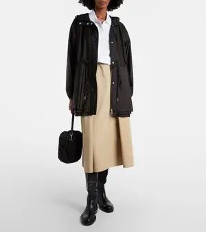 Prada Pleated Poplin Midi Skirt - Green