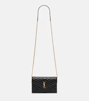 Saint Laurent Cassandre Envelope Wallet On Chain - Black