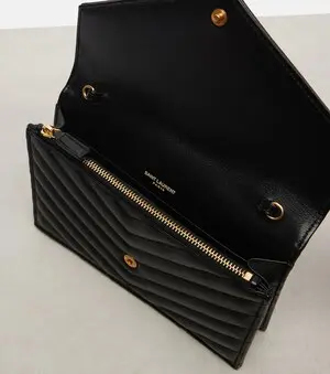 Saint Laurent Cassandre Envelope Wallet On Chain - Black