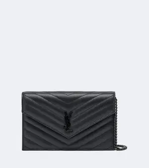Saint Laurent Cassandre Envelope Wallet On Chain - Black