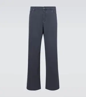 Miu Miu Embroidered Wide-leg Jeans - Grey