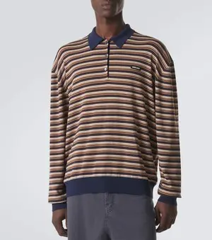 Miu Miu Striped Virgin Wool Polo Sweater