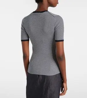 Prada Logo Striped Silk Sweater