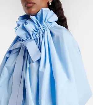 PATOU Tie-neck Cotton Blouse - Blue