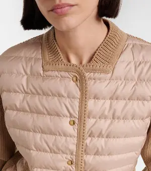 Moncler Down-paneled Cotton Cardigan