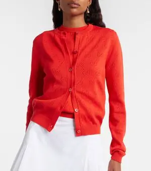 Gucci Gg Pointelle Silk And Cotton Cardigan