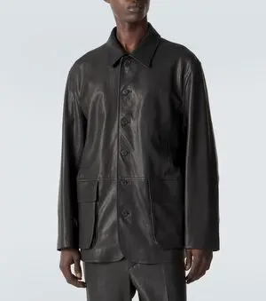 Auralee Leather Blouson Jacket