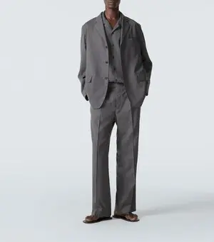 Auralee Cashmere Poplin Blazer - Grey
