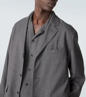 Auralee Cashmere Poplin Blazer - Grey