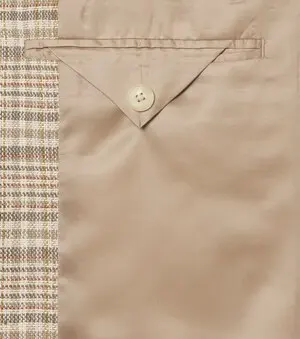 Auralee Checked Silk And Linen Tweed Jacket