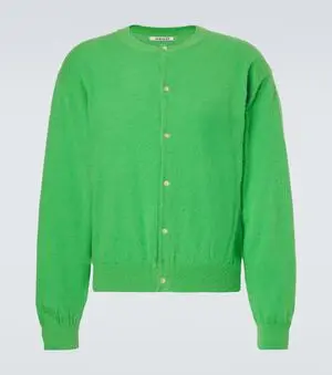Auralee Cashmere And Cotton Cardigan - Green