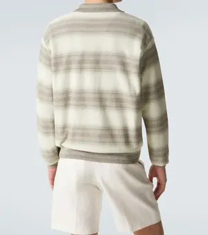 Auralee Striped Cotton And Silk Cardigan
