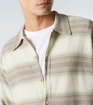 Auralee Striped Cotton And Silk Cardigan