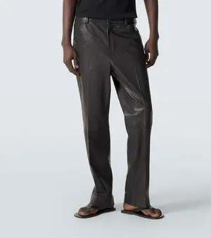 Auralee Leather Straight Pants