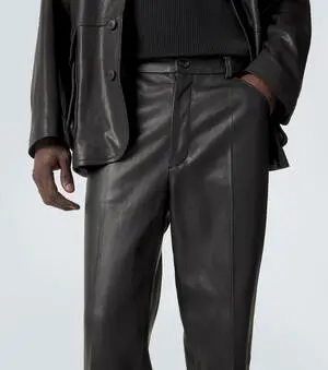 Auralee Leather Straight Pants