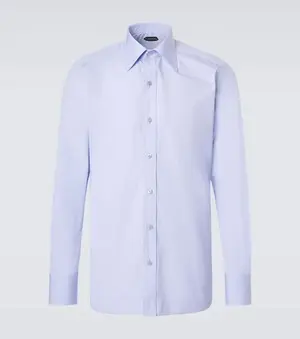 TOM FORD Cotton Poplin Shirt - Blue