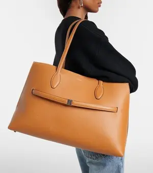 TOTEME Lounge Large Leather Tote Bag - Brown