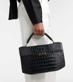 TOTEME Box Small Croc-effect Leather Top-handle Bag